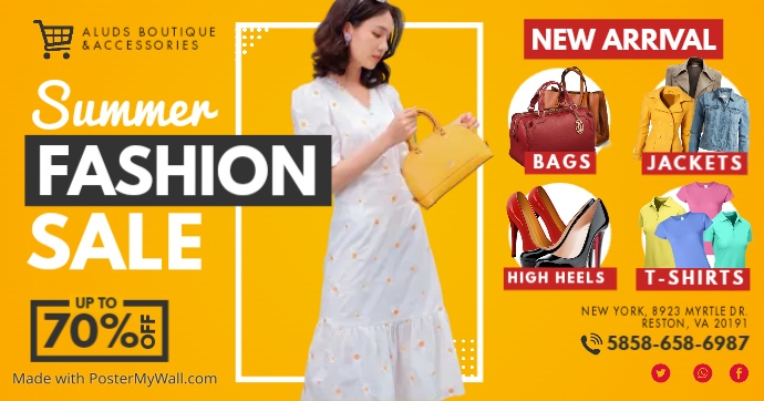 Yellow Summer Fashion Sale Facebook Post Temp | PosterMyWall