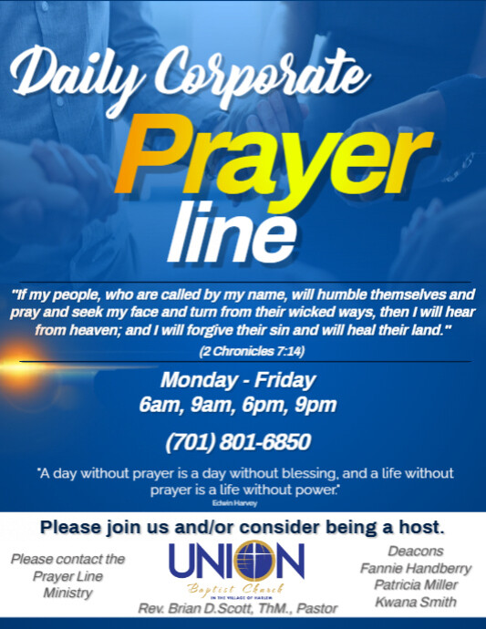 UBC Prayer line flyer | PosterMyWall