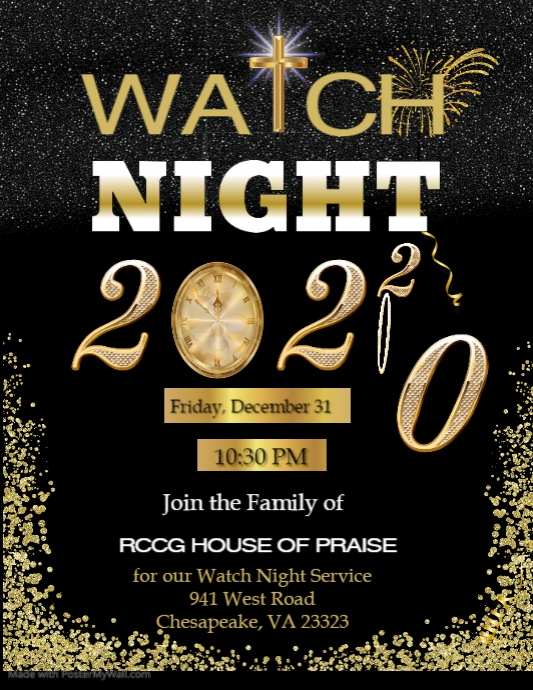 Copy of Watch Night Service | PosterMyWall