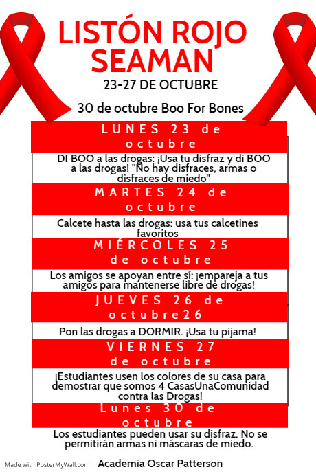 Red Ribbon week Flyer Design Template (1) | PosterMyWall