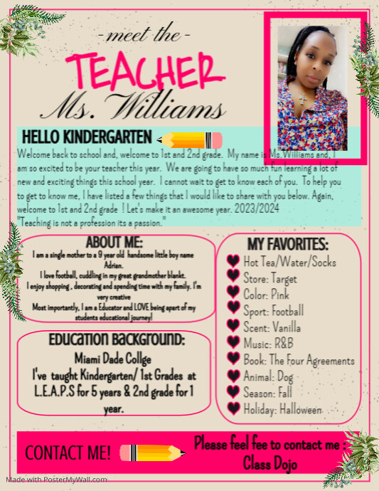 Meet the Teacher Newsletter | PosterMyWall