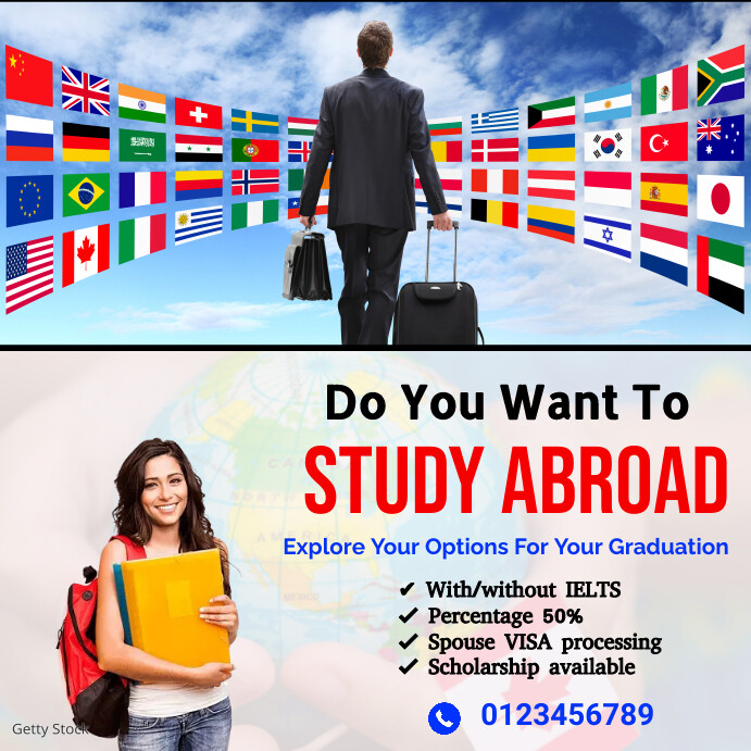 abroad study flyer Template | PosterMyWall