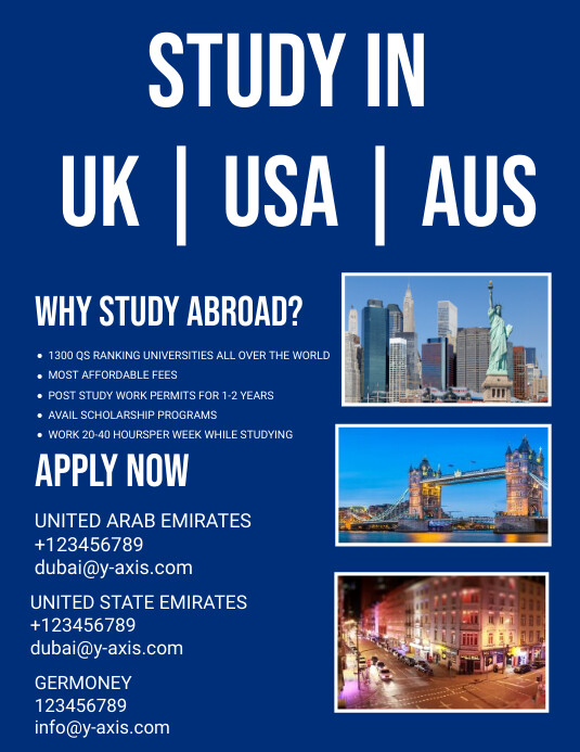 abroad study flyer Template | PosterMyWall