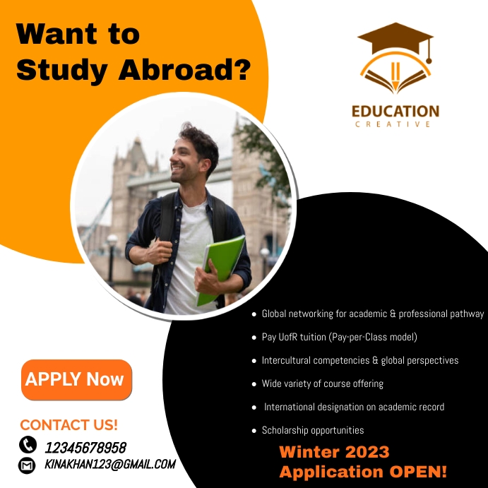 Copy of abroad study logo, education logo for schools | PosterMyWall