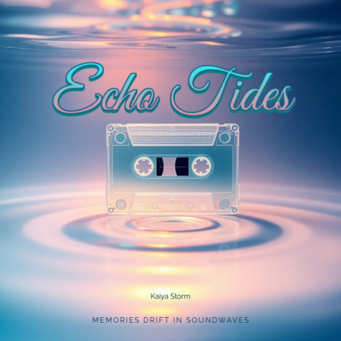 Abstract Aqua Echo Freestyle Lofi Gradient Visual Album Cover Template ...