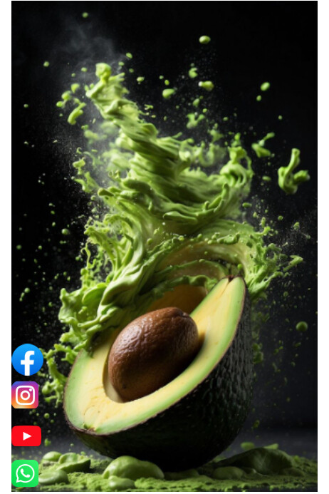 Copy of Abstract Avocado Splash Poster | PosterMyWall