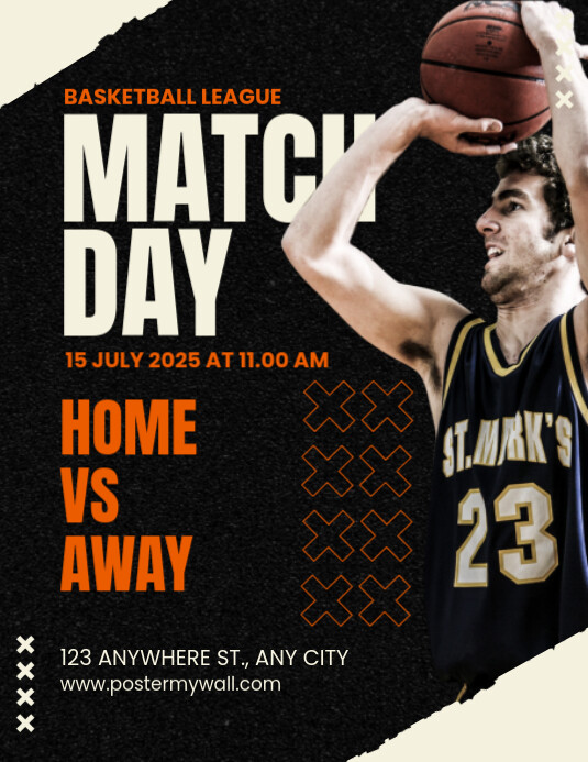 Abstract Basketball Match Day Flyer (us Letter) Template | PosterMyWall