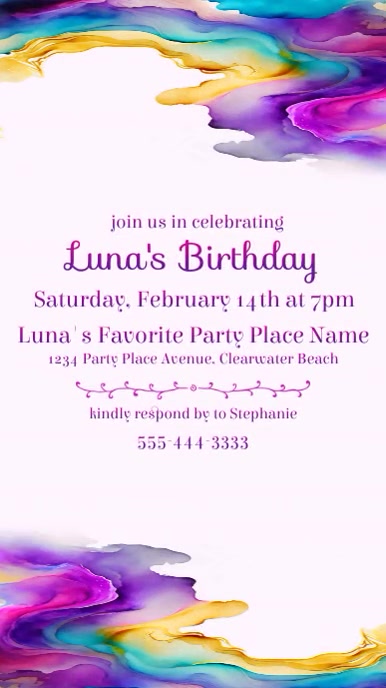 Abstract Birthday Invitation Template | PosterMyWall