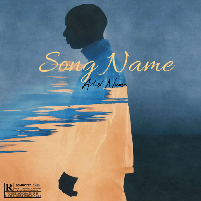 abstract blend of blue and orange hues resembling waves or reflections ...