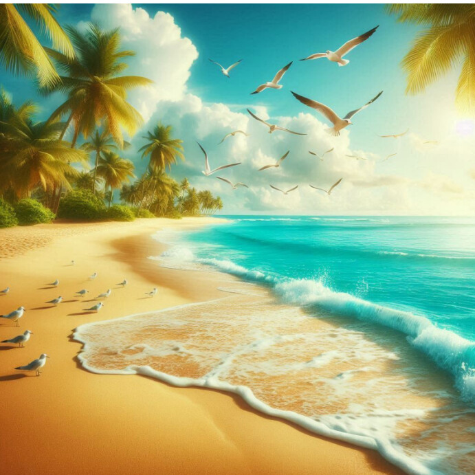 Abstract Blue Beach Instagram Post Template | PosterMyWall