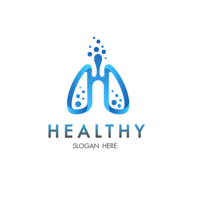 Abstract Blue Lungs Icon for Respiratory Health Template | PosterMyWall