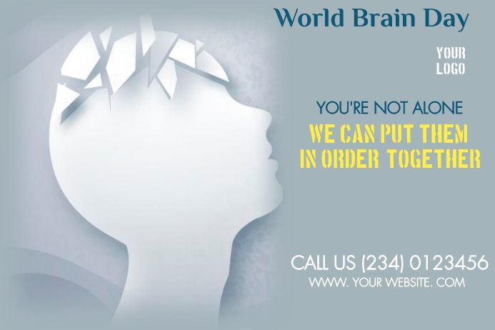 Plantilla de Abstract brain world brain day concept | PosterMyWall