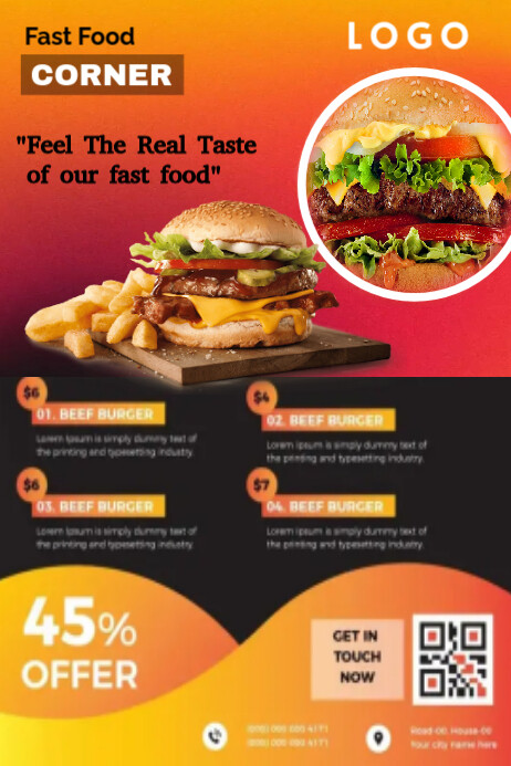 Copy of Abstract Colorful Food Flyer Restaurant Poster Design ...