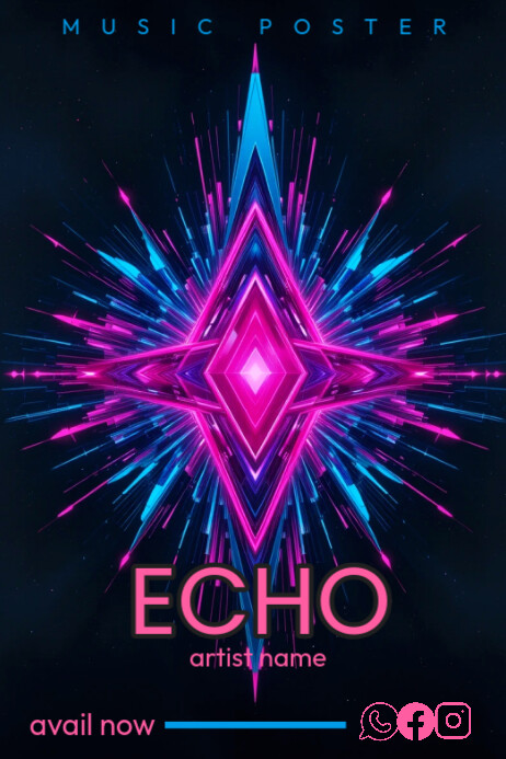 Copy of Abstract Echo Prism Poster – Geometric Abstract Music Poster | PosterMyWall