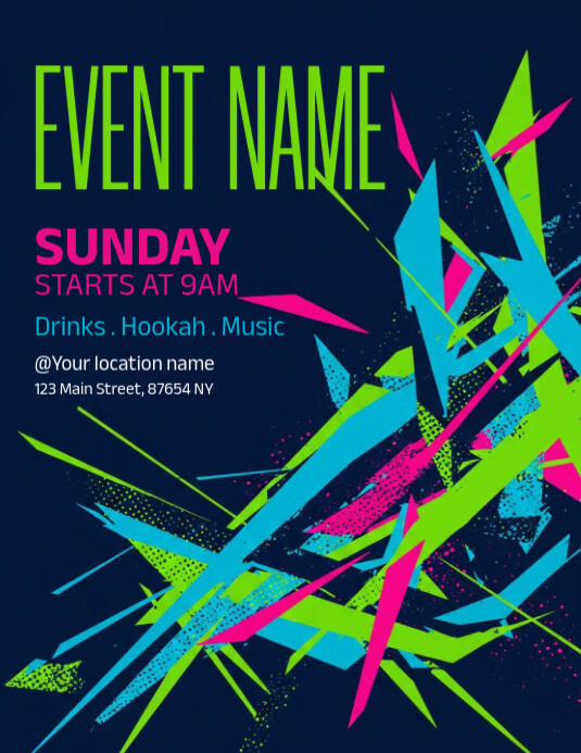 Abstract Event Party Flyer (us Letter) Template | PosterMyWall