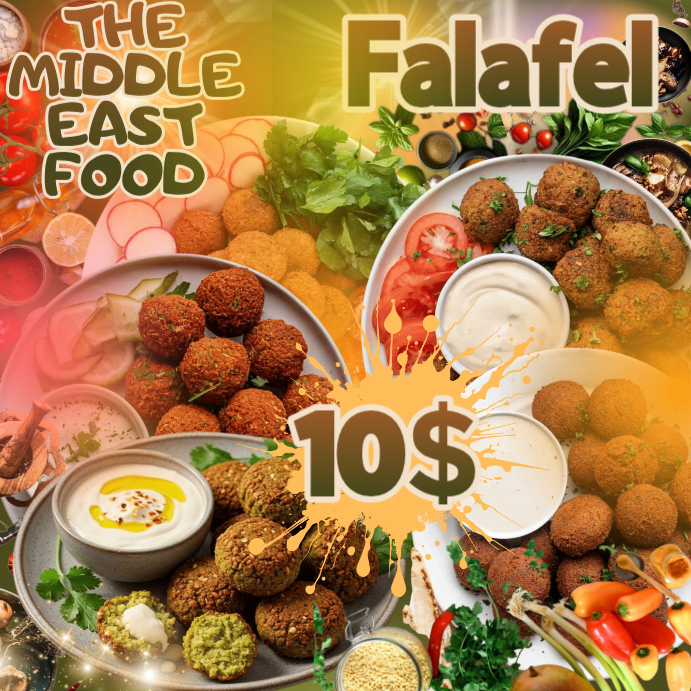 Abstract Falafel The Middle East Food Instagram Post Template ...