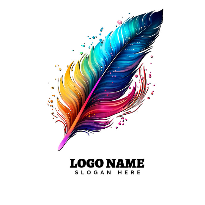 Abstract feather logo Template | PosterMyWall