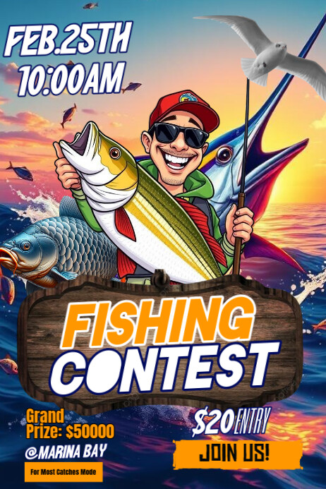 Copy of Abstract Fishing Contest Flyer Poster | PosterMyWall