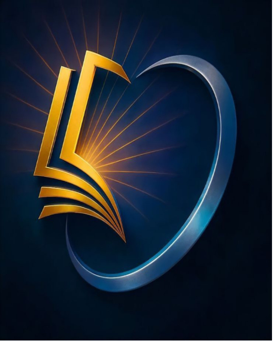 Abstract Gold and Blue Emblem with Radiant Light Template | PosterMyWall