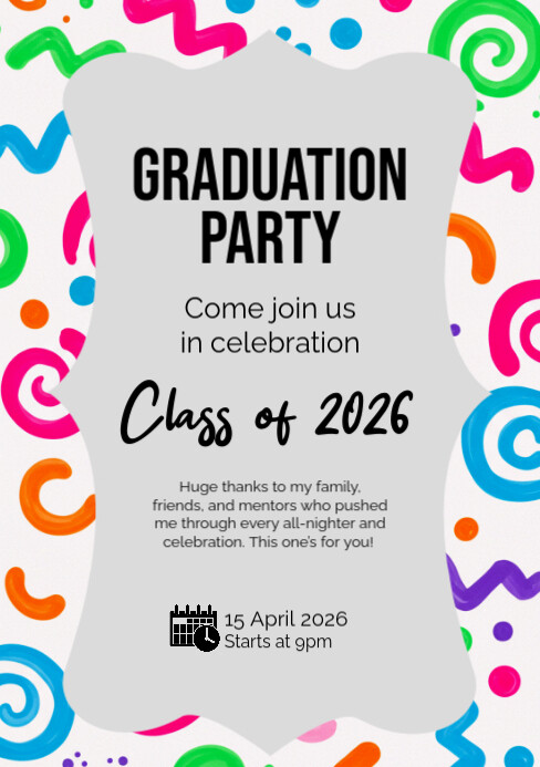 Abstract Graduation Party A5 Template | PosterMyWall