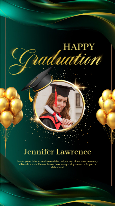 Abstract Green Graduation Instagram Story Template | PosterMyWall