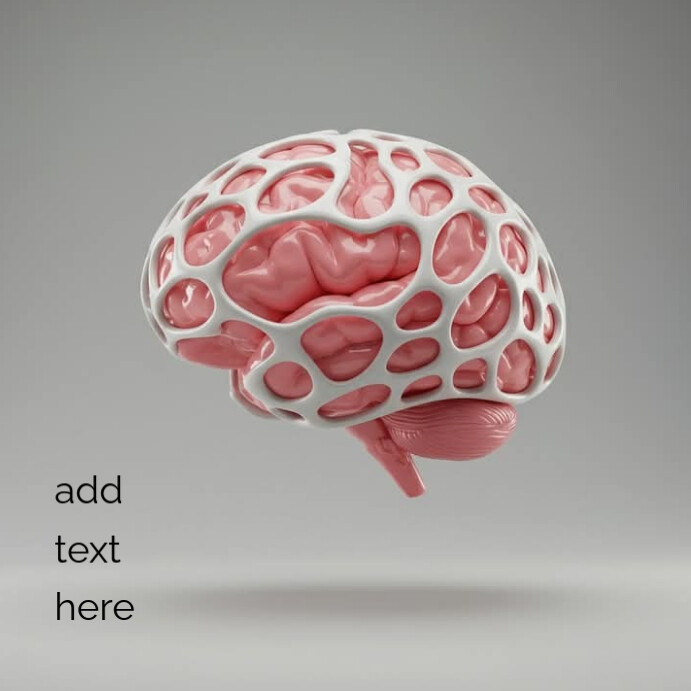 Plantilla de Abstract Human Brain Model with Geometric Casing ...