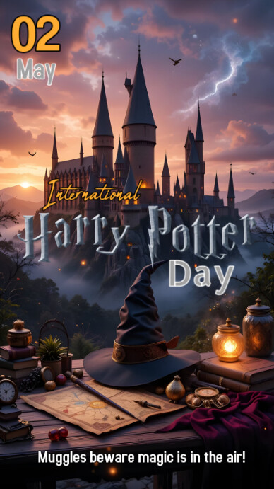 Copy of Abstract International Harry Potter Day Whatsapp Status ...