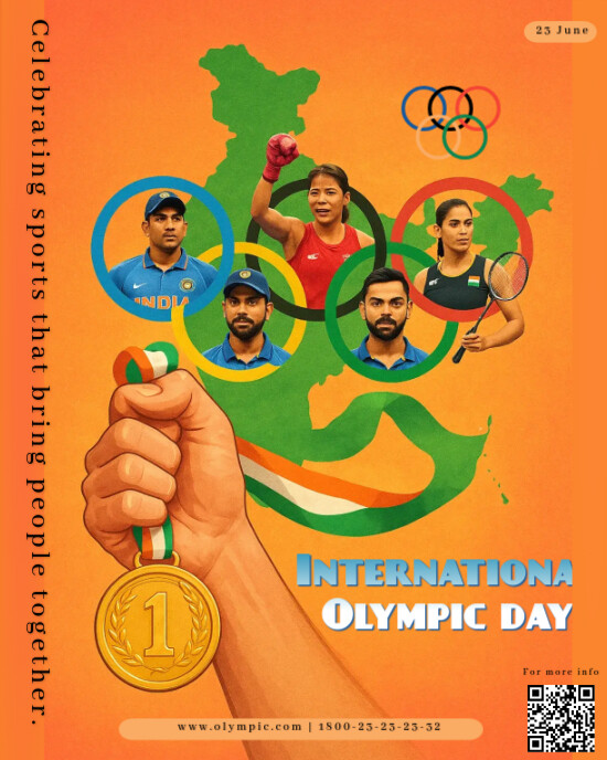 Abstract International Olympic Day Instagram Portrait Template ...