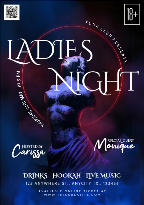 Abstract Ladies Night Party A4 Modelo | PosterMyWall
