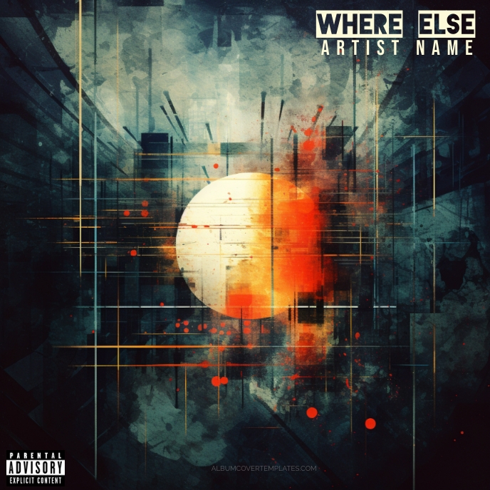 abstract lines and circle album cover art tem Template | PosterMyWall