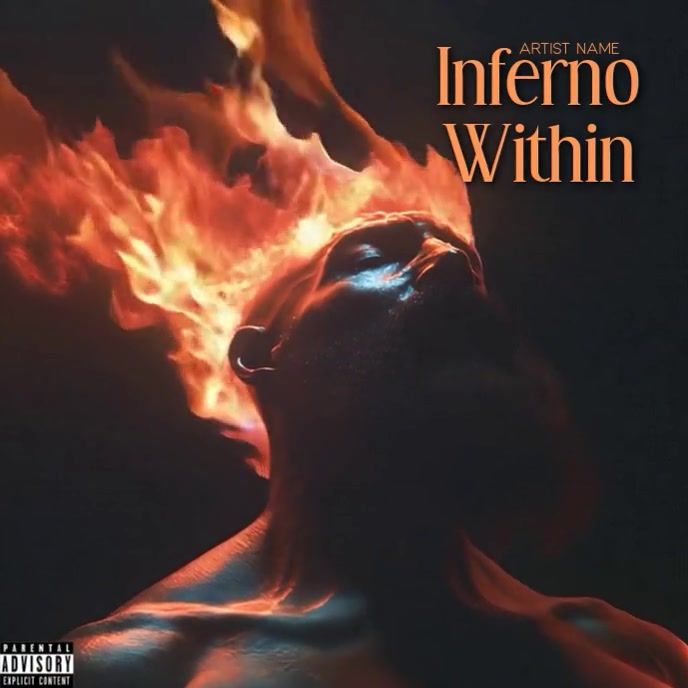 Plantilla de Abstract Man Fire Head Rock Album Cover | PosterMyWall