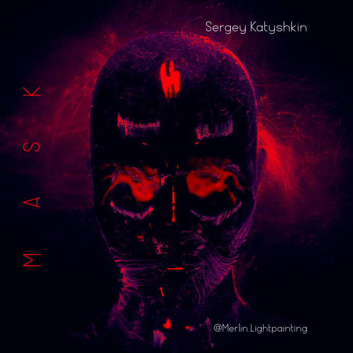 Abstract Mask Lights Galaxy CD Cover Art Template | PosterMyWall