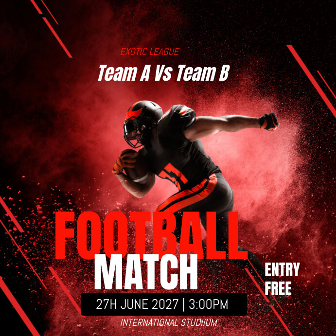 Abstract Match Day Advert Instagram Post Template | PosterMyWall