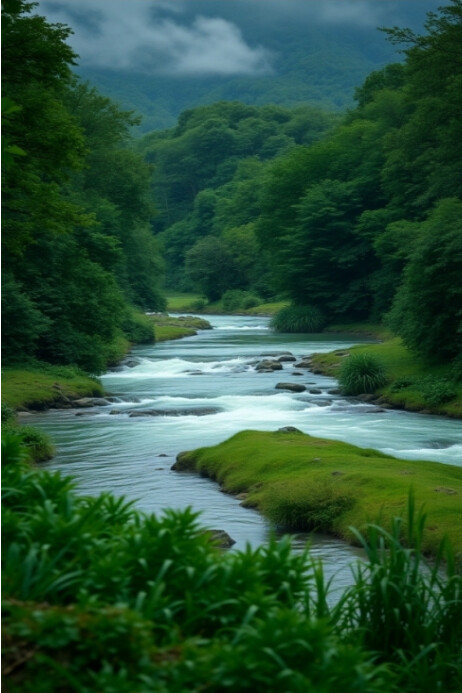 Copy of Abstract Natural Flowing River Poster | PosterMyWall
