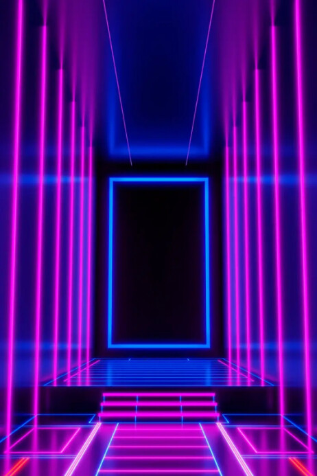 Abstract Neon Runway Poster Templat | PosterMyWall
