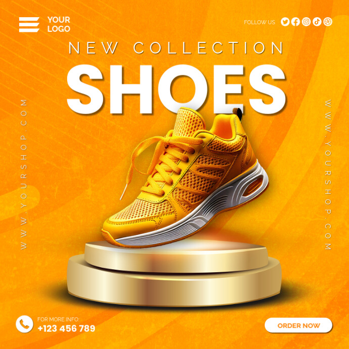 Abstract New Collection Shoes Sale Poster Instagram Post Template | PosterMyWall