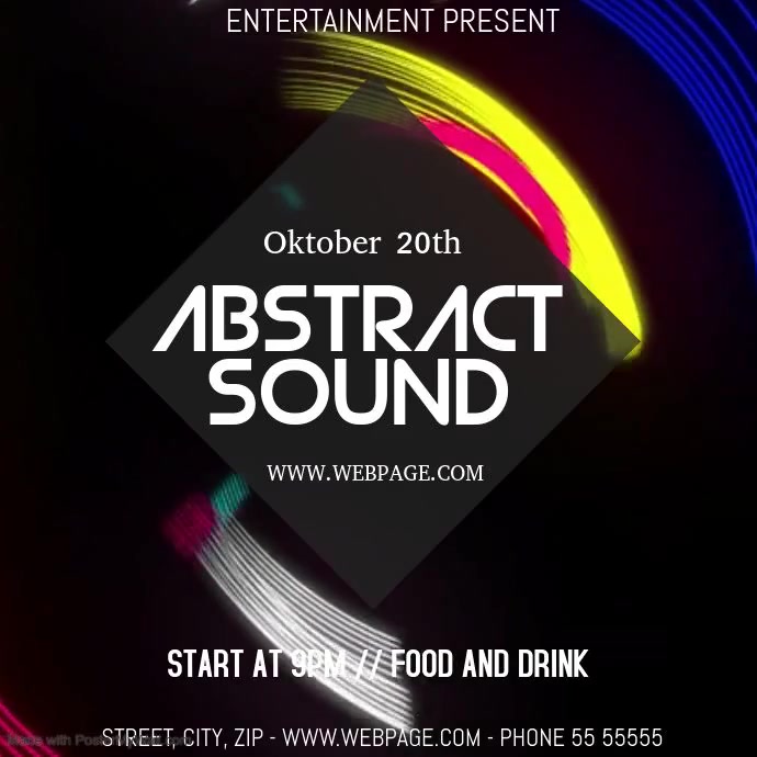 Abstract party video flyer template | PosterMyWall