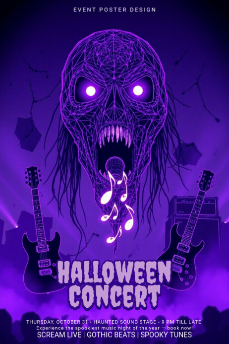 Copy of Abstract Phantom Portrait Poster Design for Halloween Concert ...