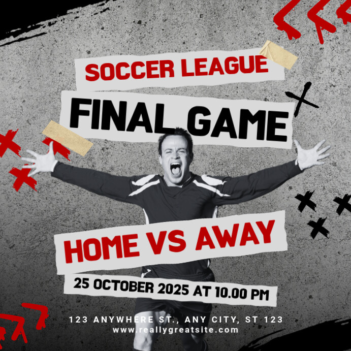 Abstract soccer league instagram post Template | PosterMyWall