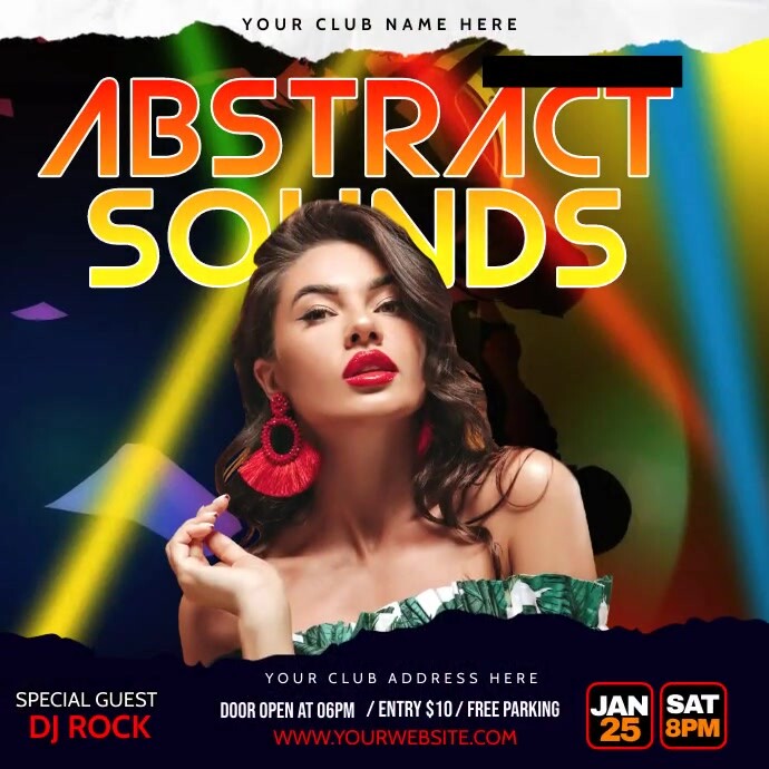 abstract sound /club night Template | PosterMyWall