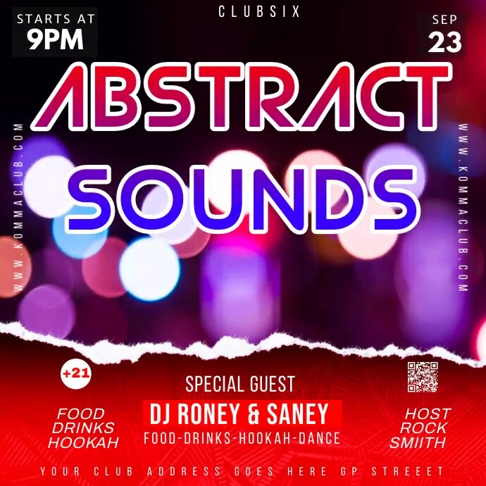 abstract sound /club night Template | PosterMyWall
