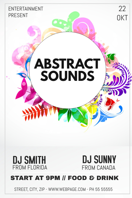 Abstract sound party night flyer template | PosterMyWall