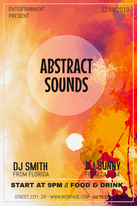 Abstract sound party night flyer template | PosterMyWall