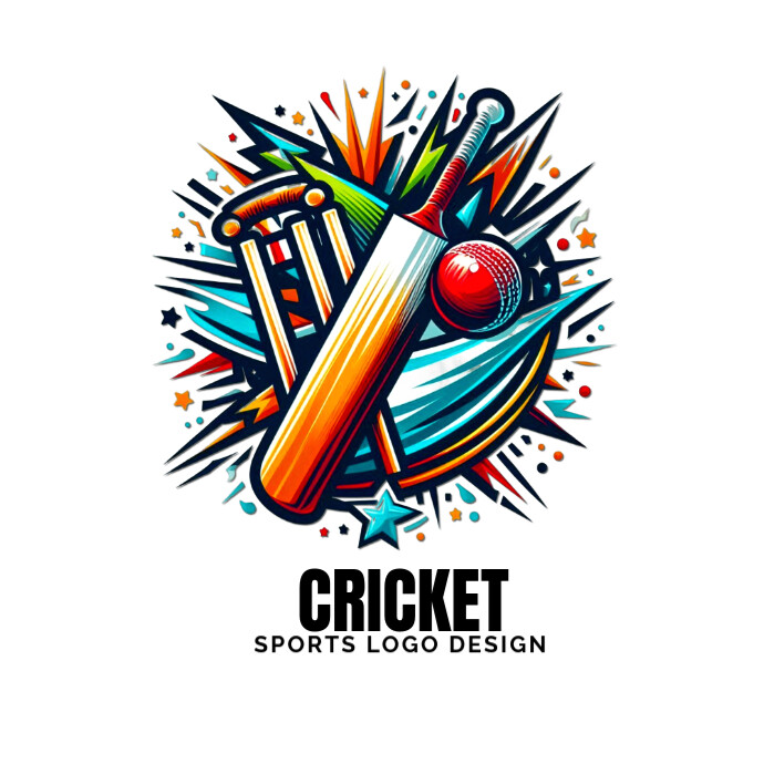 Copy of Abstract sports logo for cricket | PosterMyWall