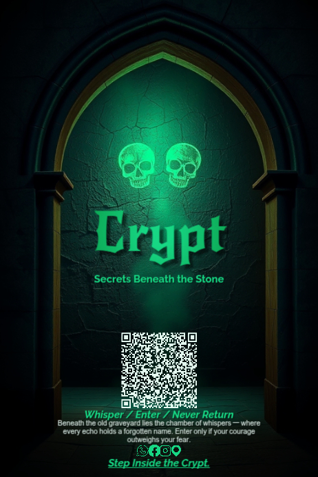 Abstract The Forgotten Crypt – Gothic Vintage Halloween Poster Template ...