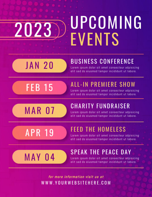 Abstract Upcoming Events Flyer | PosterMyWall