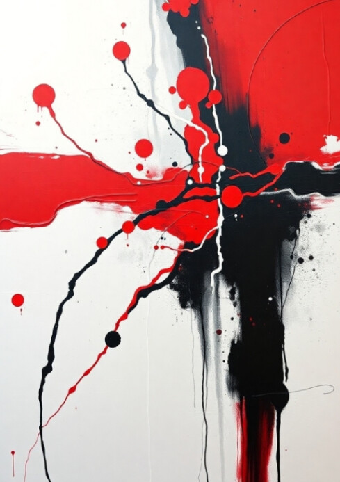 Plantilla de Abstract Wall Art Painting A4 | PosterMyWall