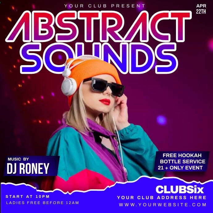 abstracts sounds night dj party Template | PosterMyWall
