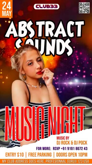 abstracts sounds night dj party Template | PosterMyWall