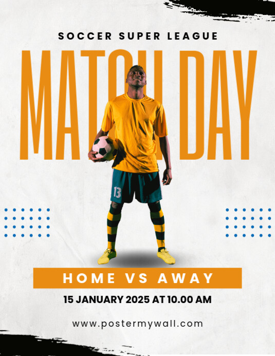 Abstrak Soccer Match Day Pamflet (letter As) Template | PosterMyWall